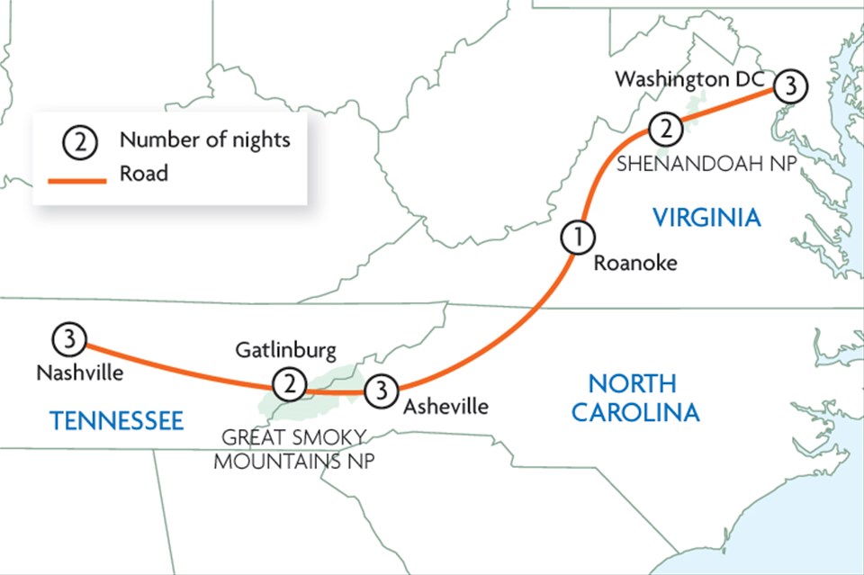 Washington DC to Nashville - Monuments, Mountains & Moonshine ...